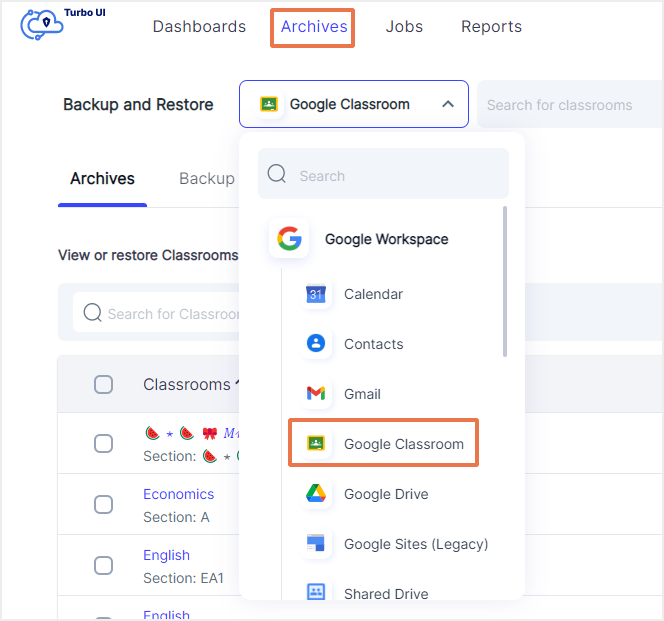 How to restore Google Classroom Announcement data from the SysCloud application?